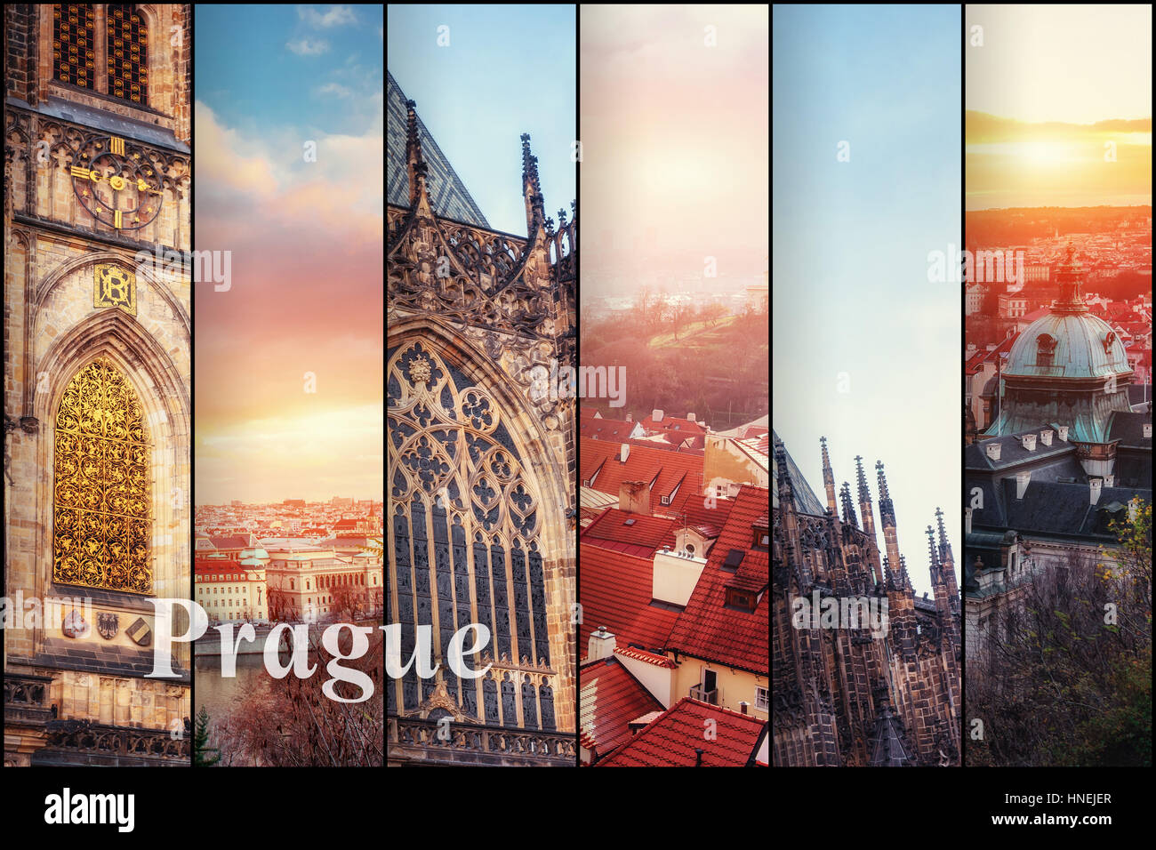 Europe city landmarks collage hi-res stock photography and images - Alamy