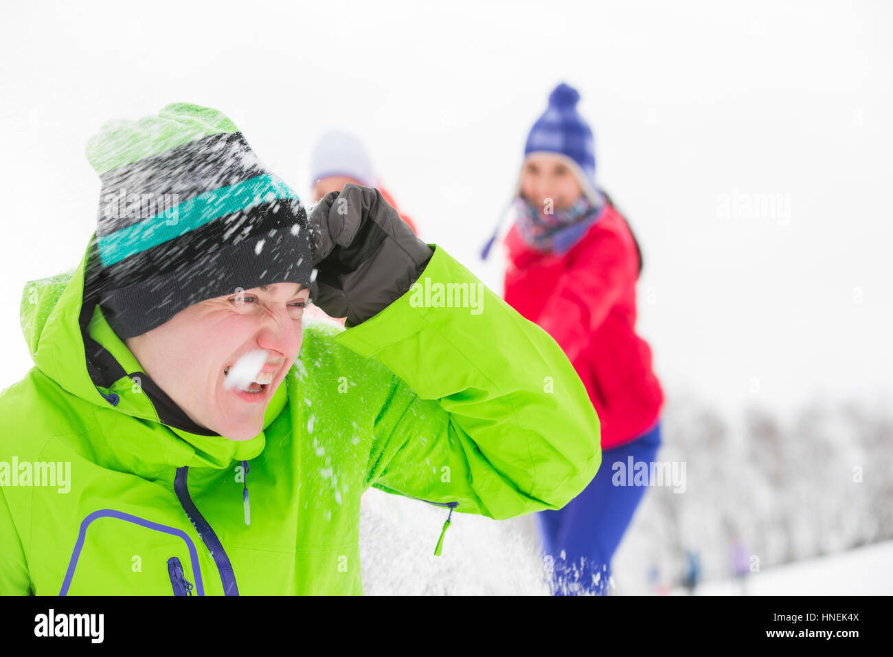 Snowball fight hi-res stock photography and images - Alamy