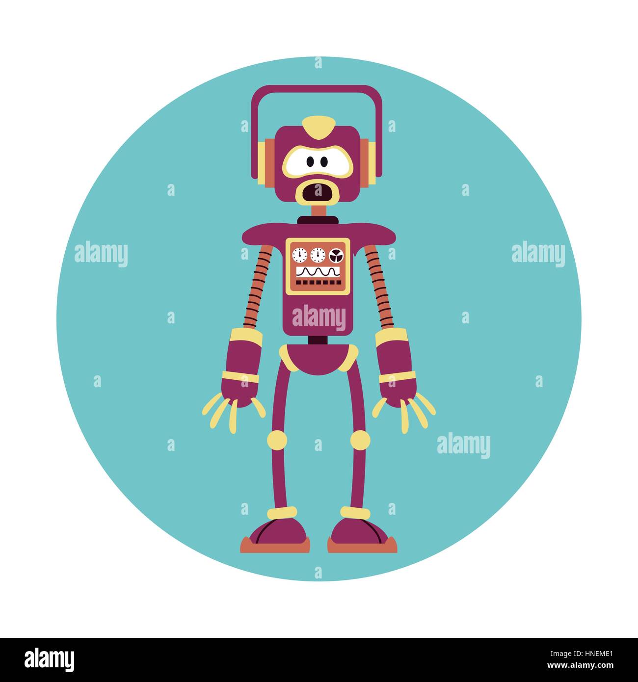 robot intelligence artificial circle icon vector illustration eps 10 ...