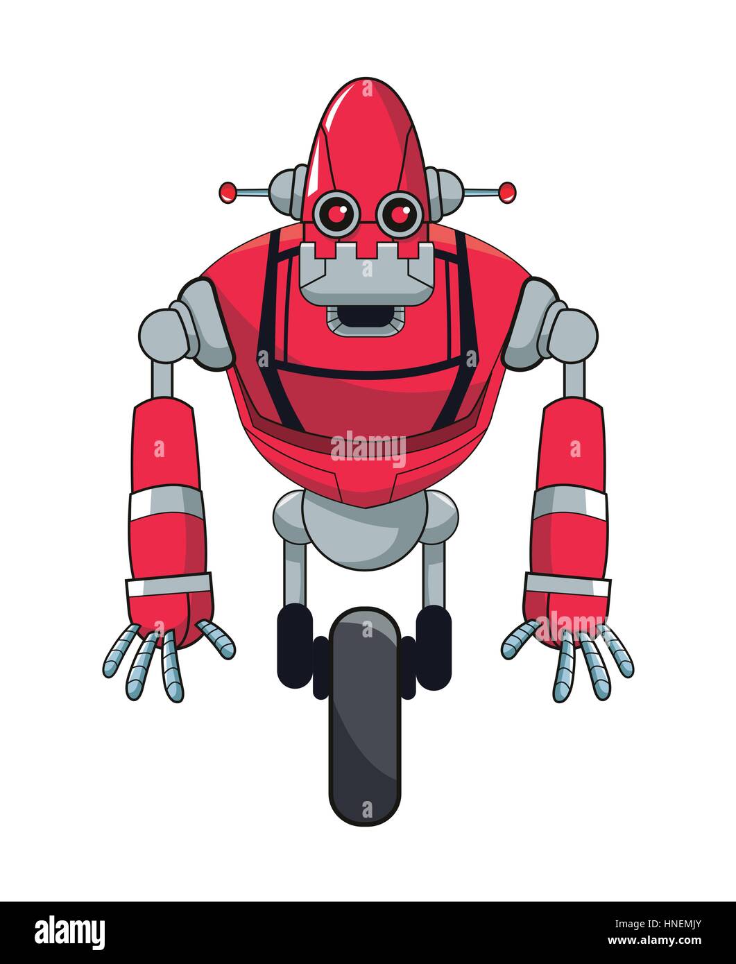 red robot automation with wheel vctor illustration eps 10 Stock Vector ...