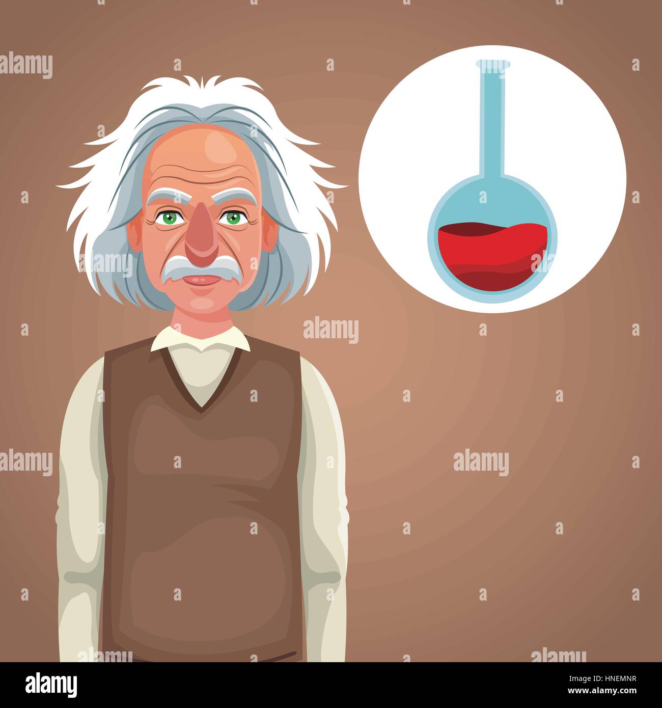 character scientist physical thinking test tube laboratory vector ...