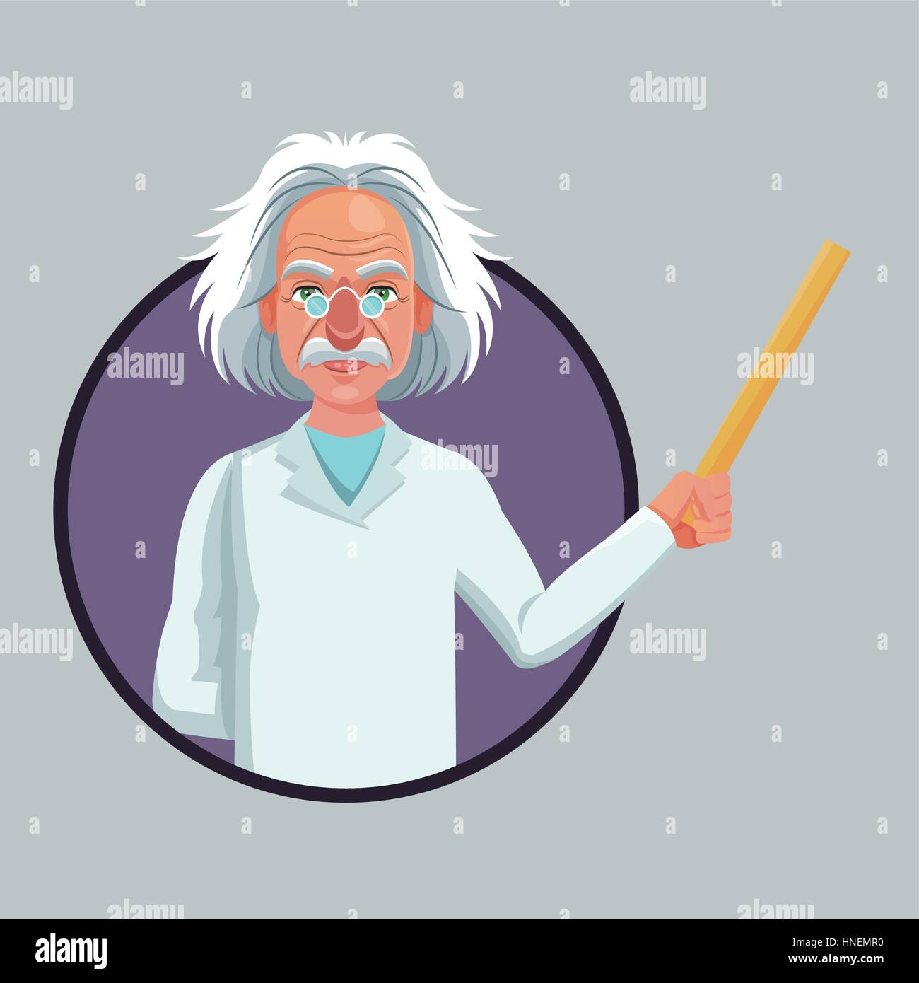 character scientist physical holding ruler purple icon vector ...