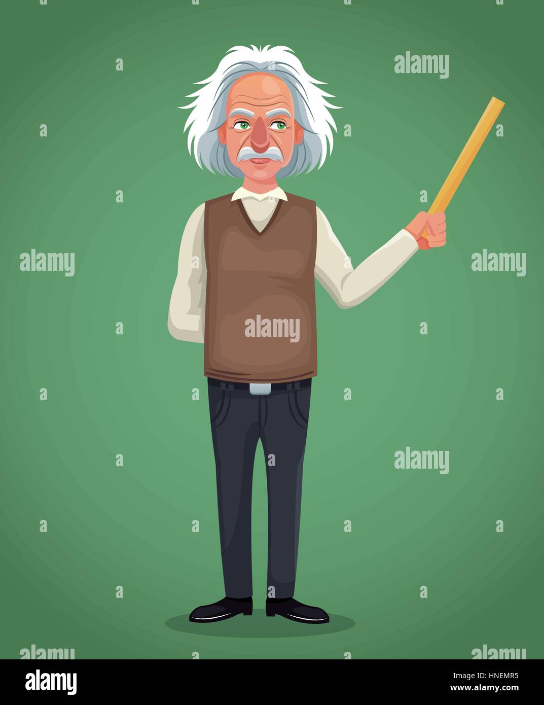 character scientist physical holding ruler green background vector ...