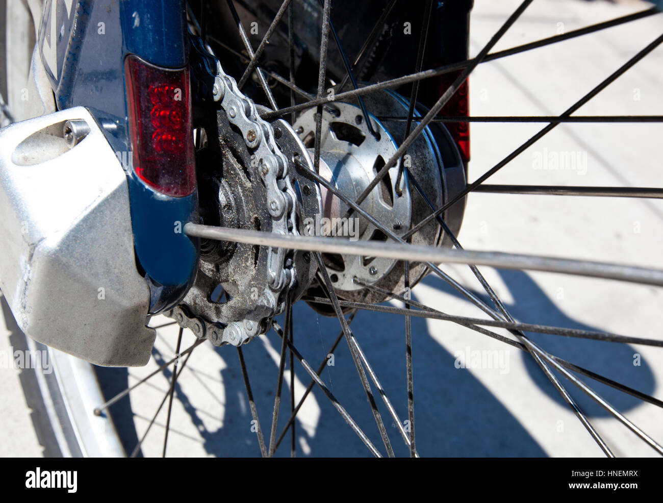 Close up view of rear bicycle wheel Stock Photo - Alamy