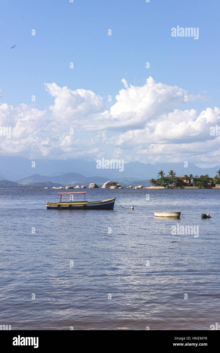 Brazil, State of Rio de Janeiro, Paqueta Island, View of boat with ...
