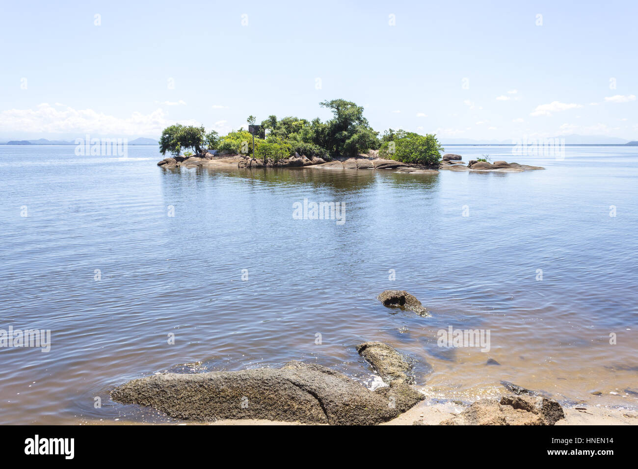 Brazil, State of Rio de Janeiro, Paqueta Island, View of small island ...