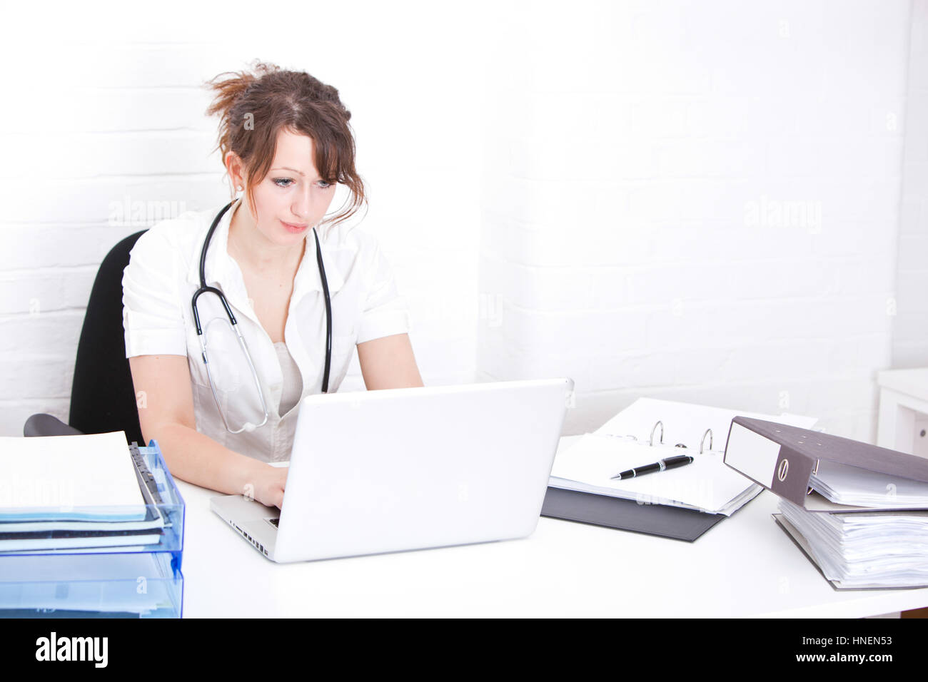 Beautiful female doctor in medical hi-res stock photography and images ...