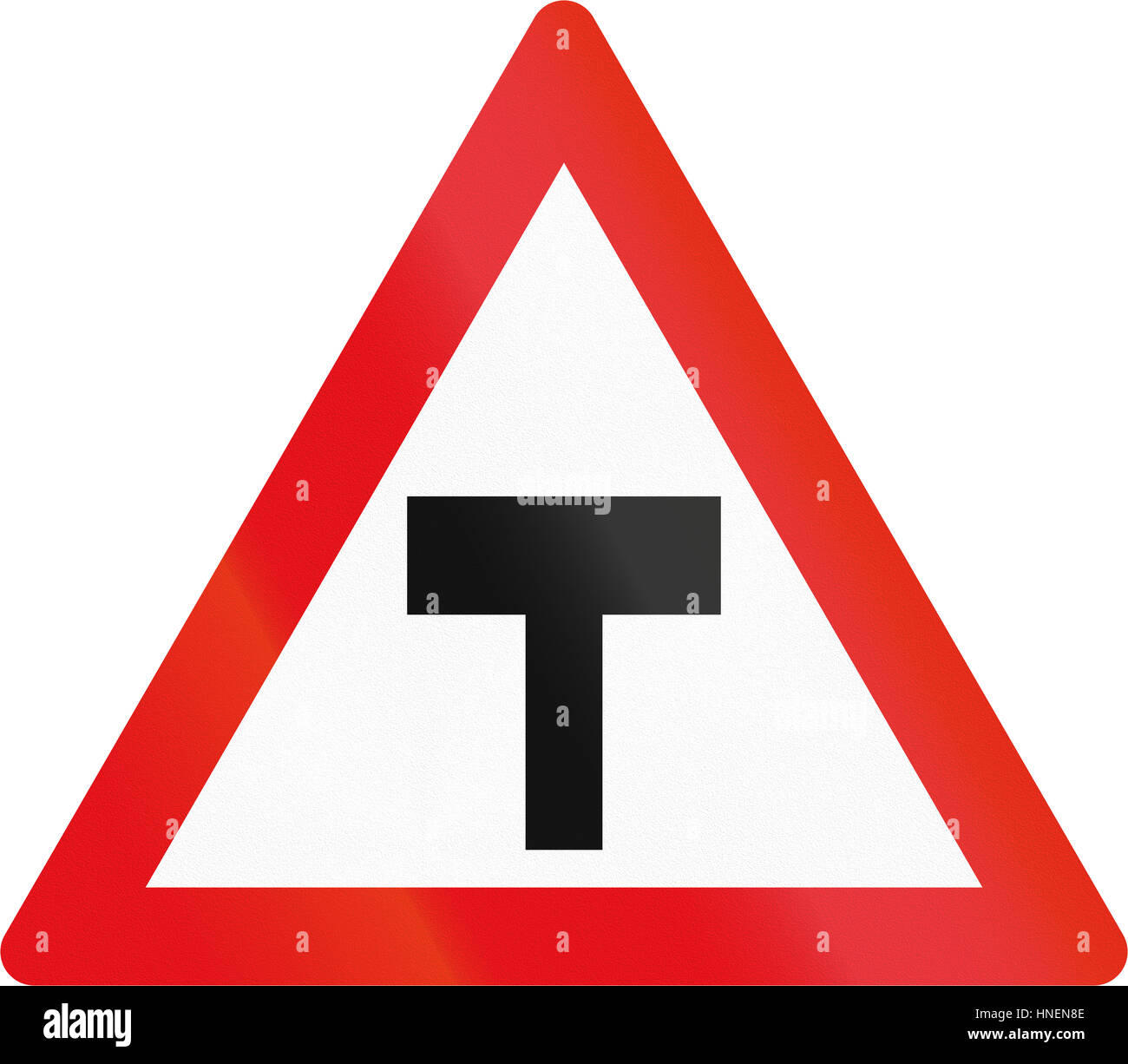 Road sign used in the African country of Botswana - T-junction Stock ...