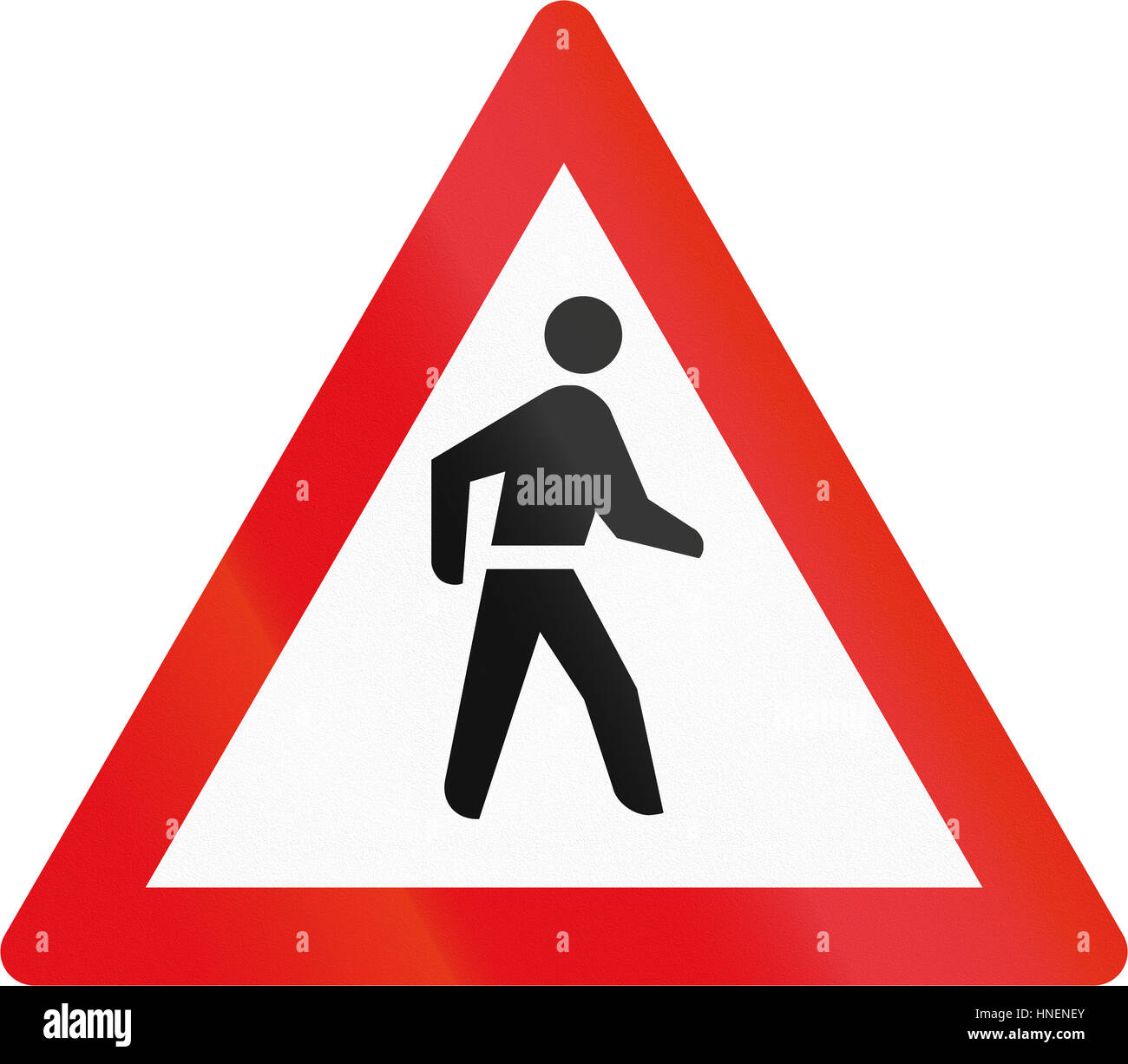 Road sign used in the African country of Botswana - Pedestrians Stock ...