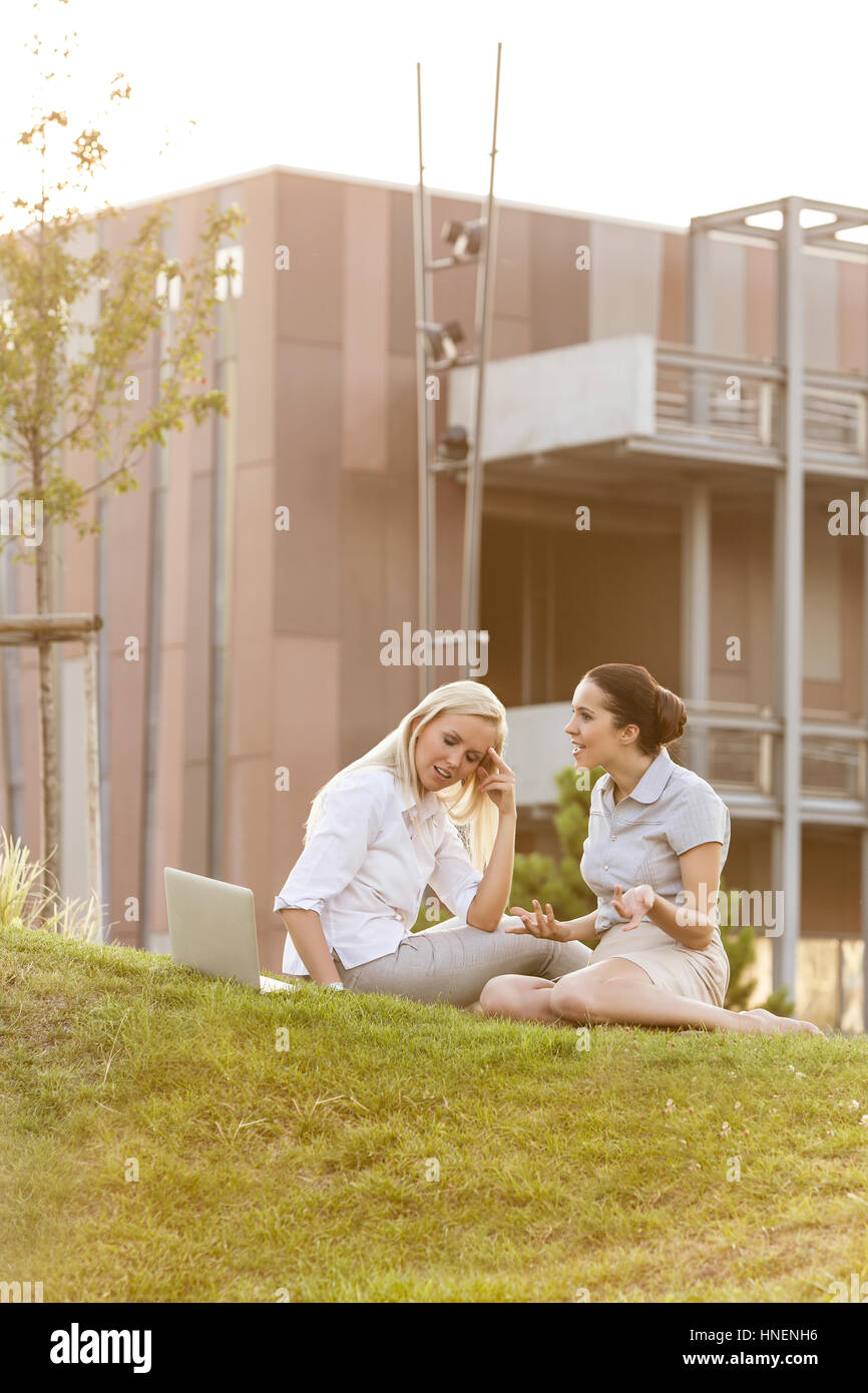 Young businesswomen arguing on office lawn Stock Photo - Alamy
