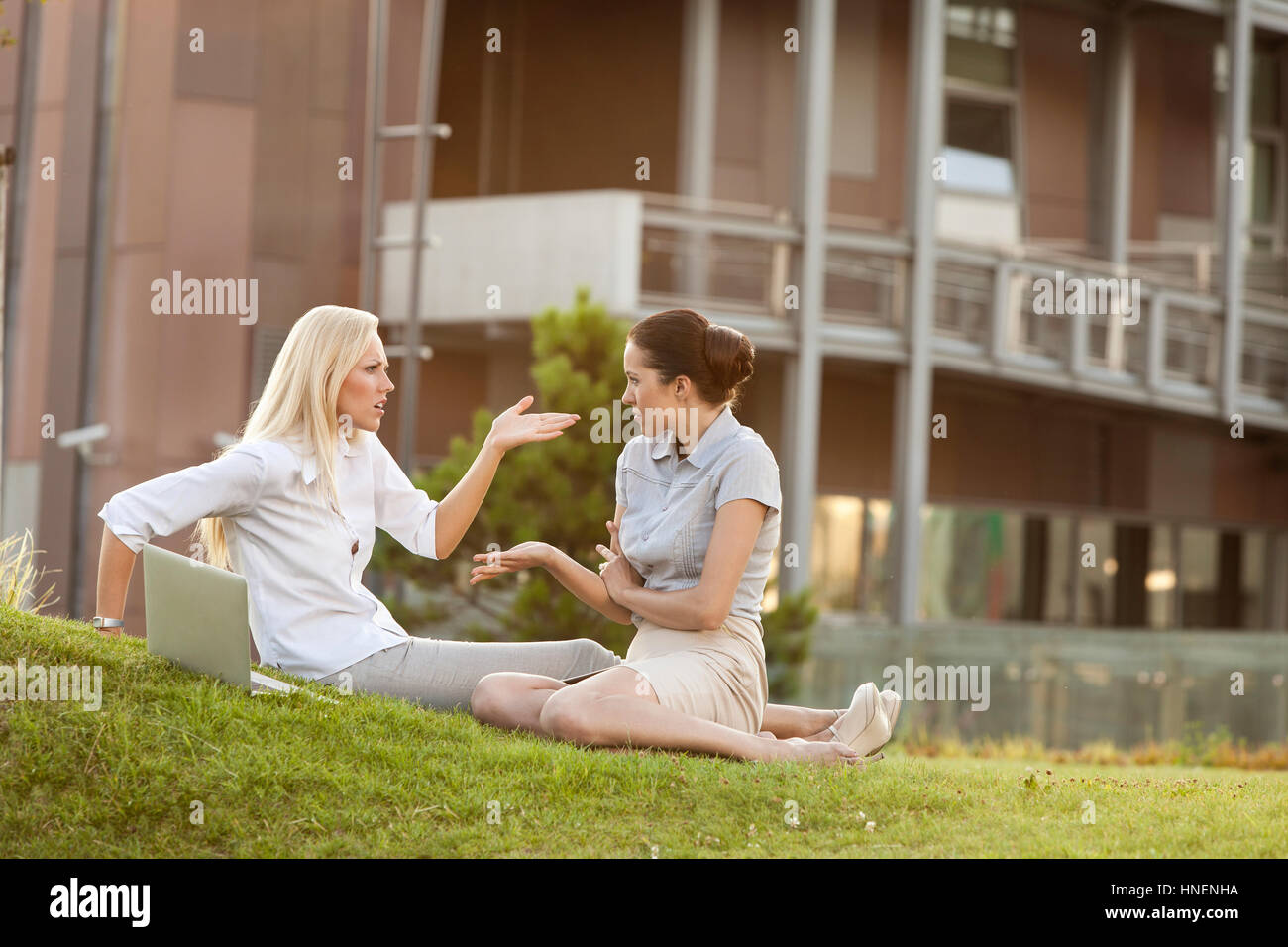 Young businesswomen arguing in office lawn Stock Photo - Alamy