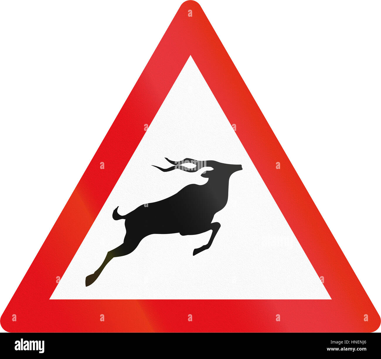 Road sign used in the African country of Botswana - Antelope Stock ...