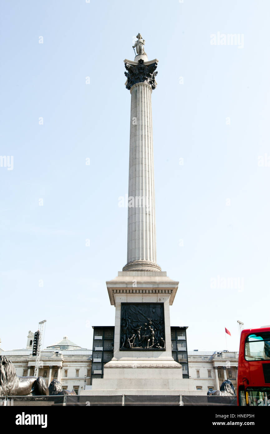 Nelson's Column in Trafalgar Square London Stock Photo - Alamy