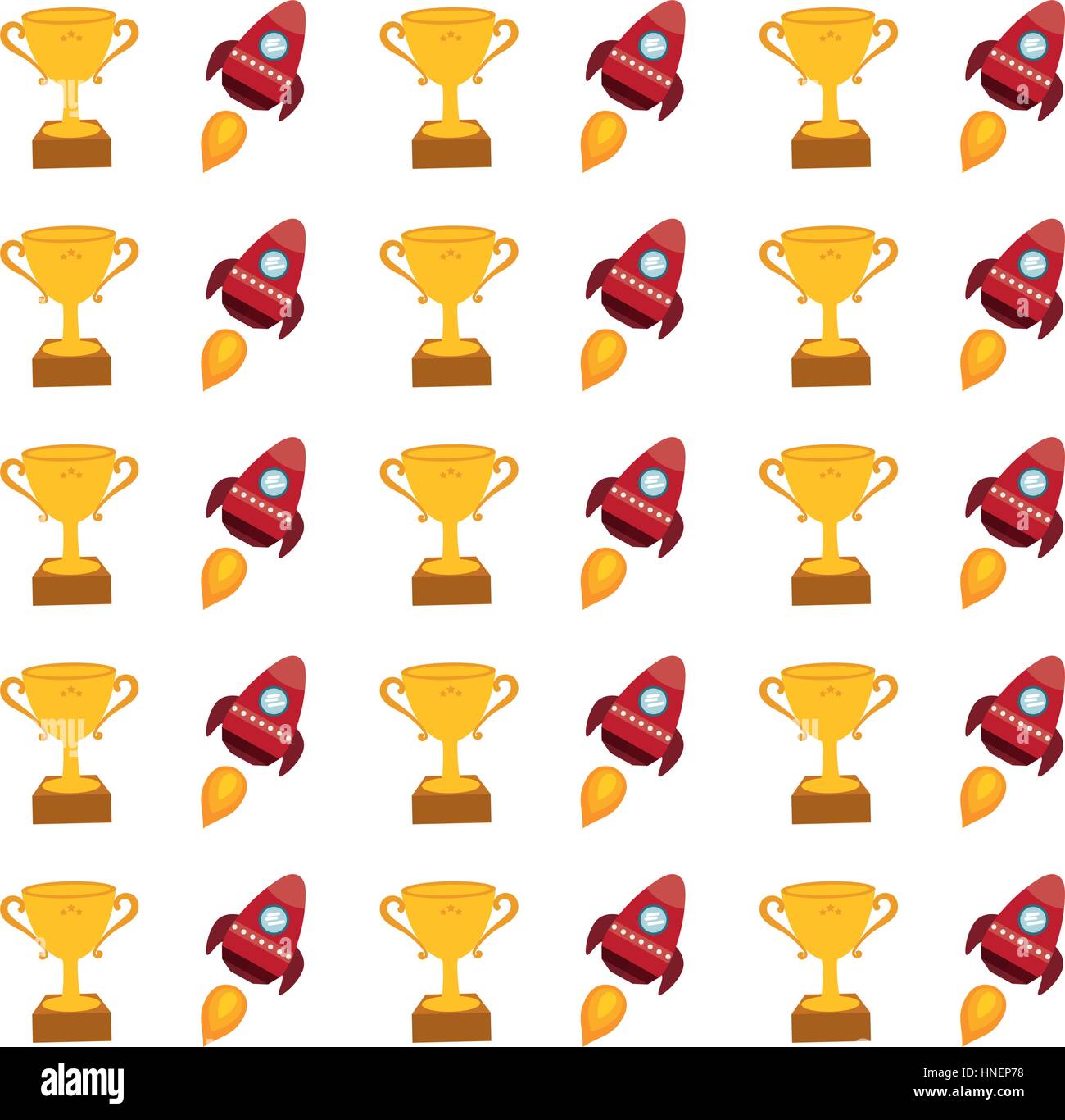 Spaceship and trophy cup background icon vector illustration graphic ...