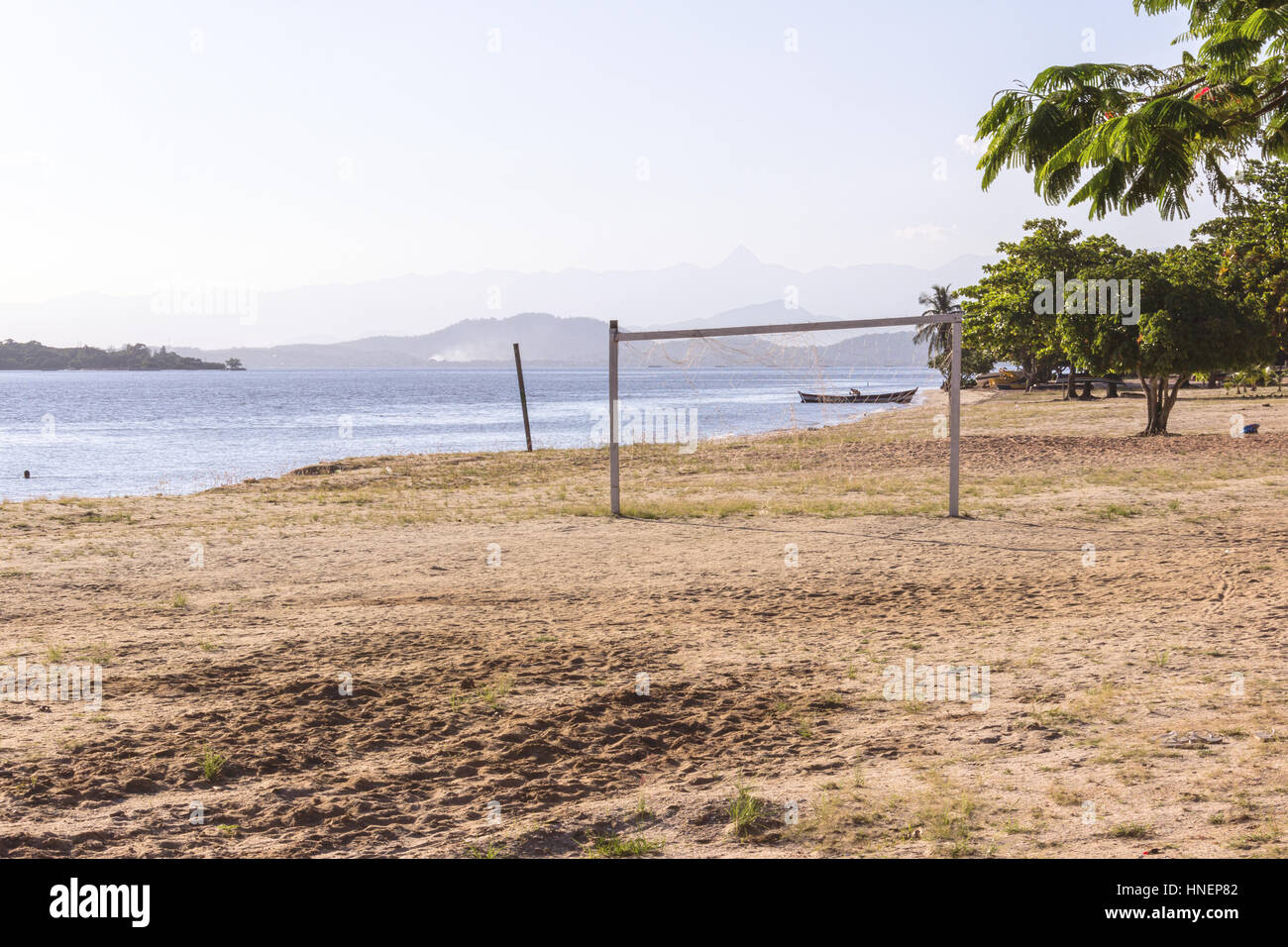 Brazil, State of Rio de Janeiro, Paqueta Island, View of boat by the ...