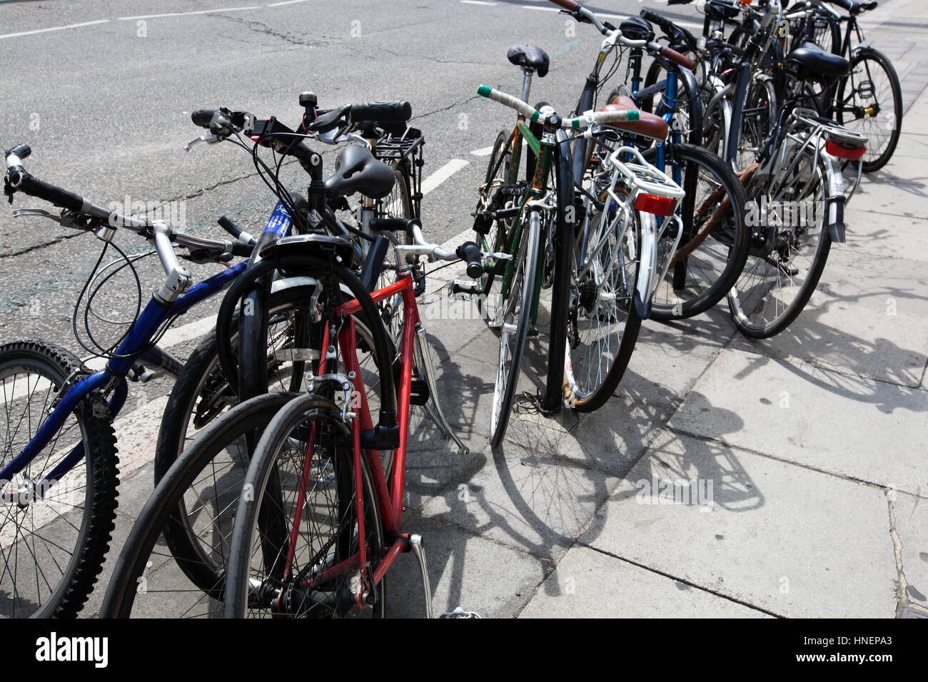 Row of bikes Stock Photo - Alamy