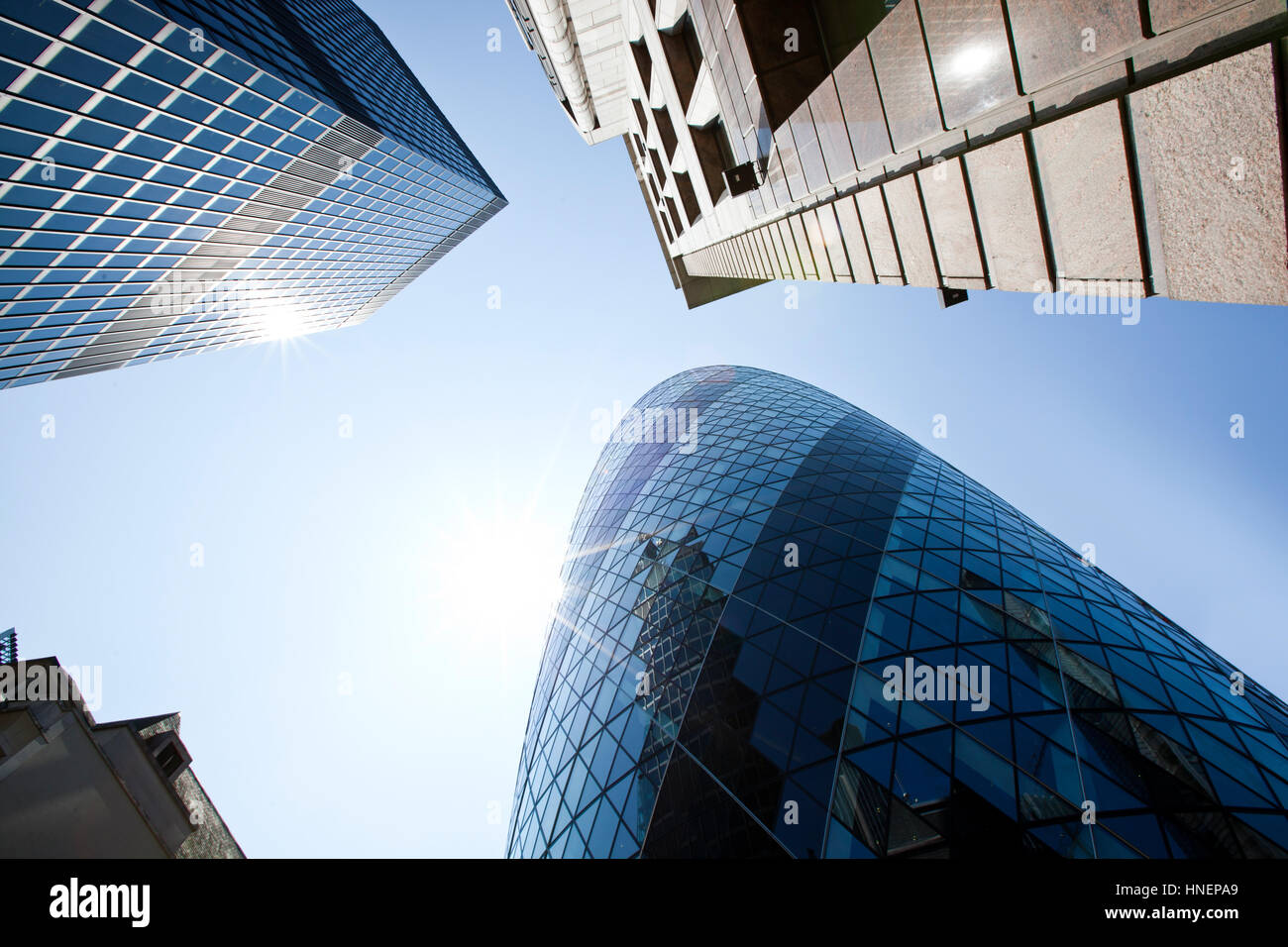 Skyscraper and gherkin Stock Photo - Alamy