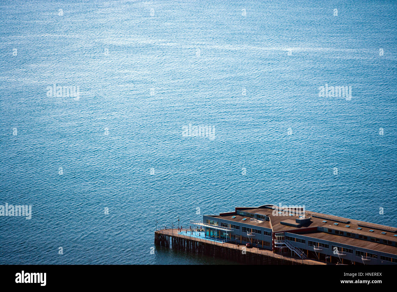 View from above of pier and water Stock Photo - Alamy