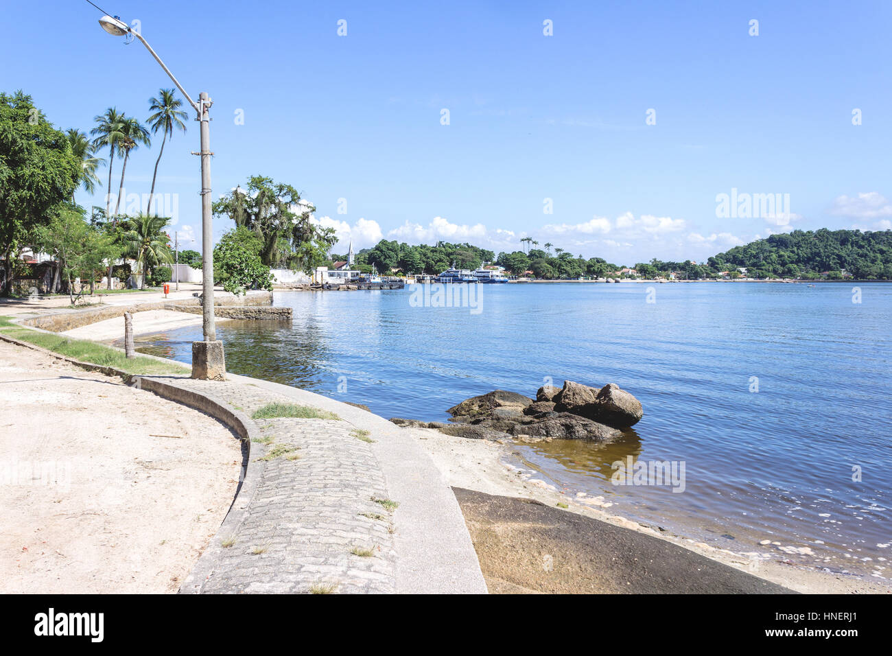 Brazil, State of Rio de Janeiro, Paqueta Island, View of road on coast ...
