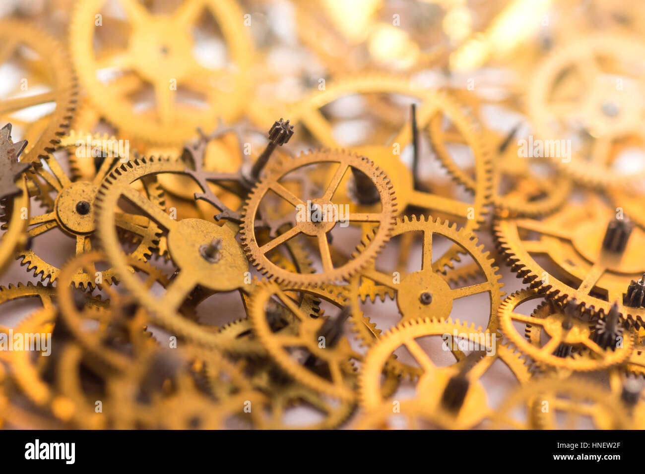 A pile of gears background. Many mechanisms. Old vintage gears. Part of ...