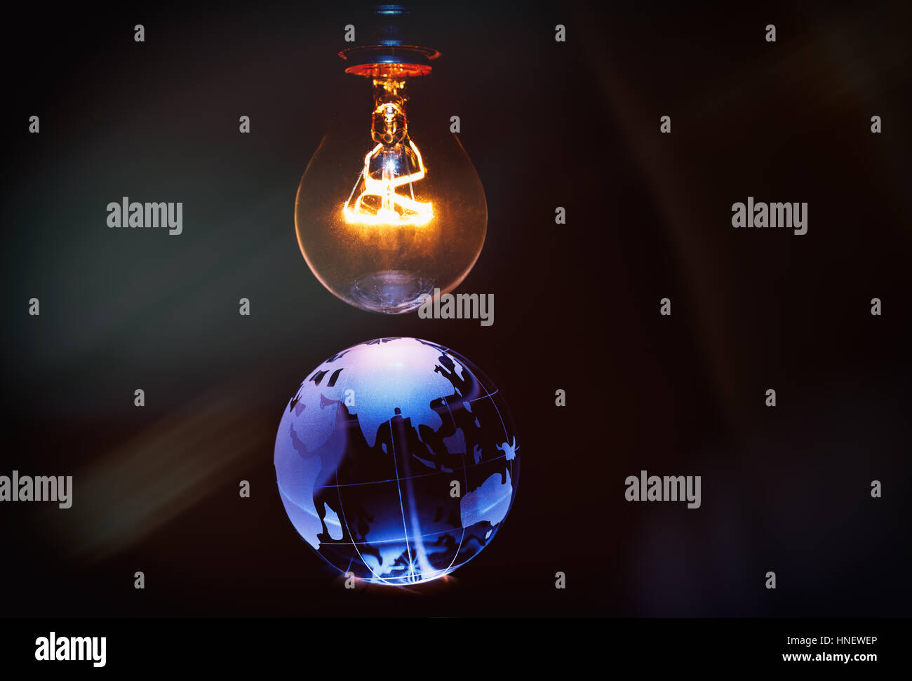 Light bulb and earth, concept of global issues, Asia, China Stock Photo ...