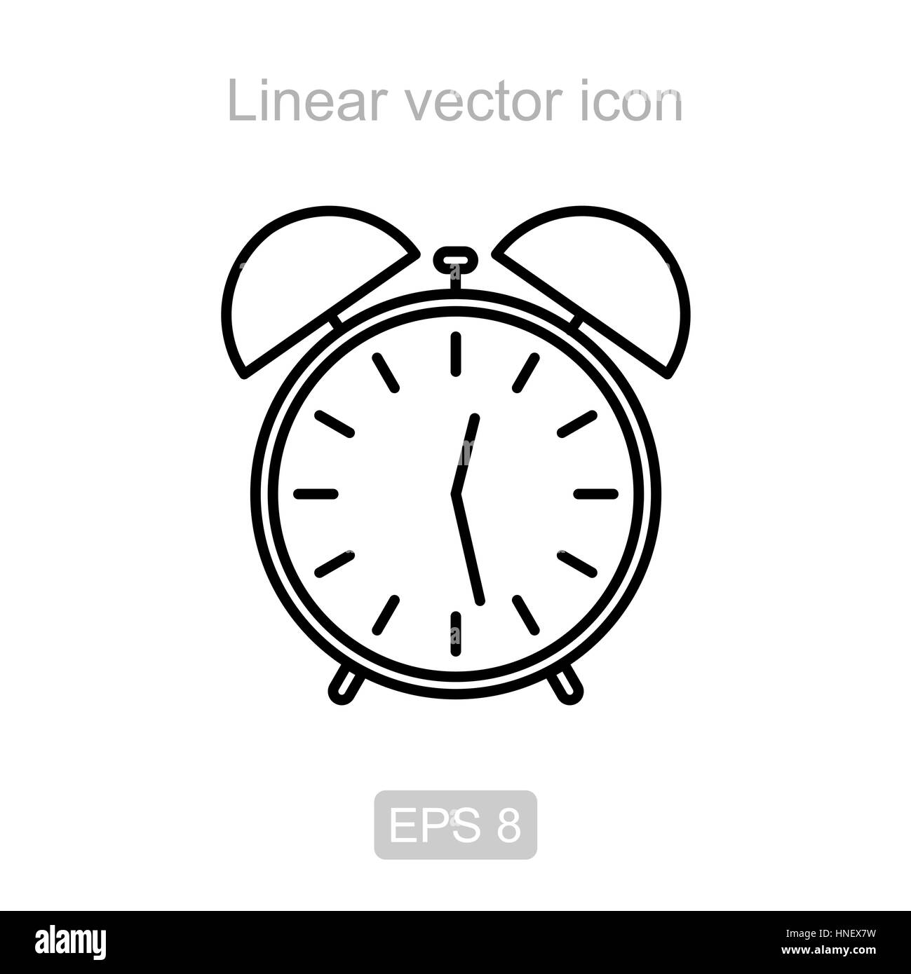 Icon of the alarm clock in a linear style Stock Vector Image & Art - Alamy