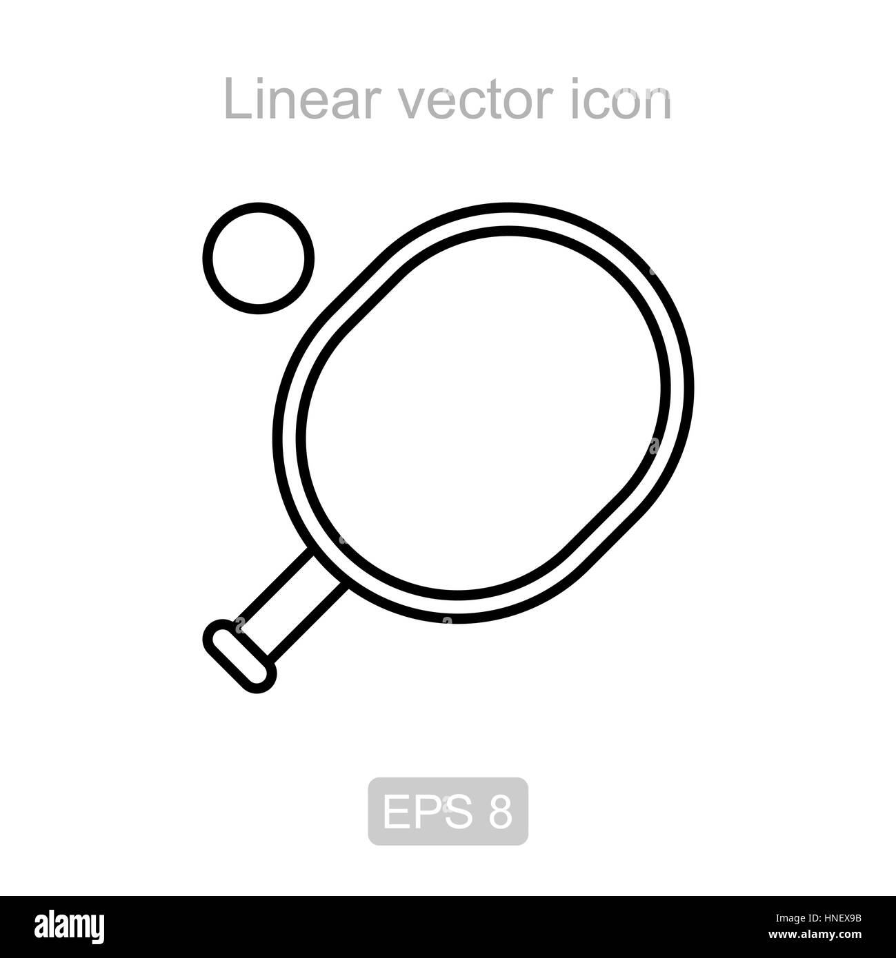 Icon of the racket for table tennis in a linear style Stock Vector ...