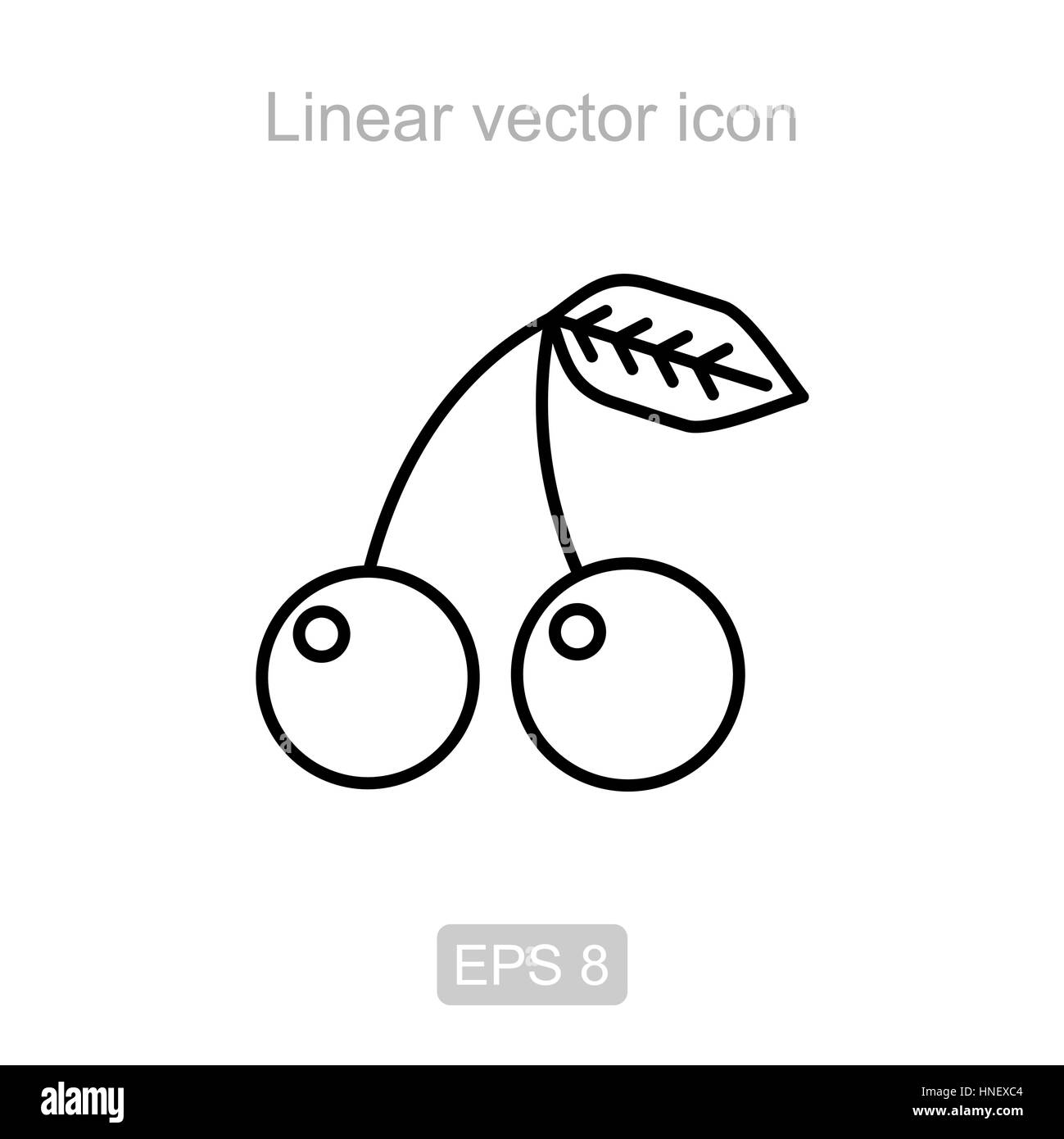 Cherry icon line pictogram Black and White Stock Photos & Images - Alamy