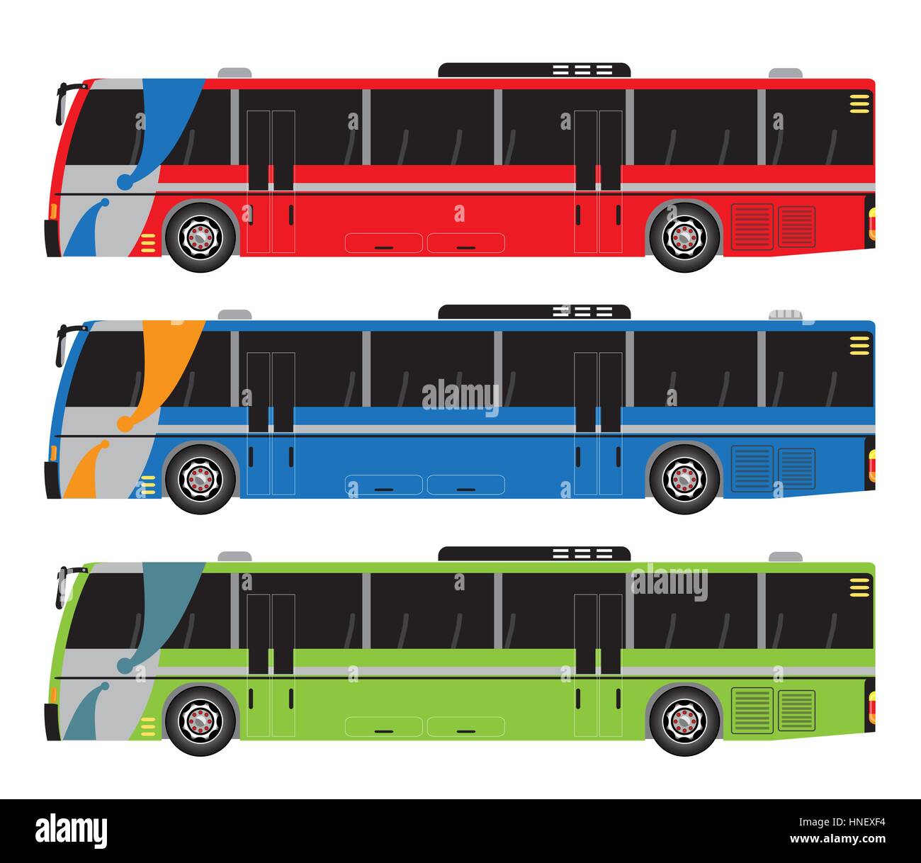 Set of City Bus vector isolated on white background Stock Vector Image ...