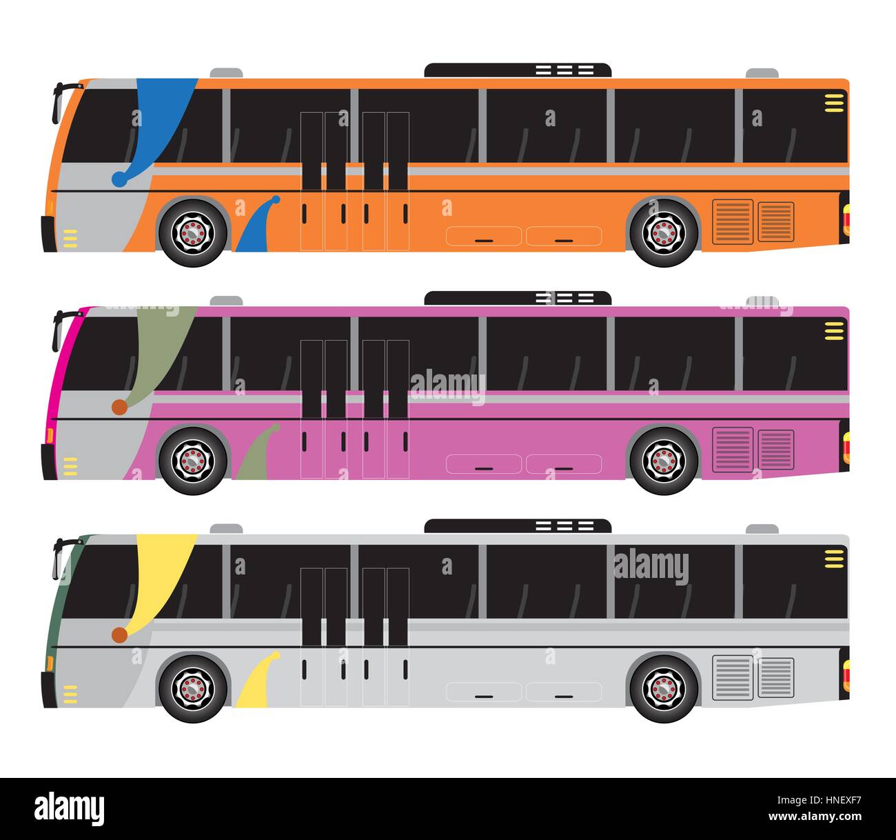 Set of City Bus vector isolated on white background Stock Vector Image ...