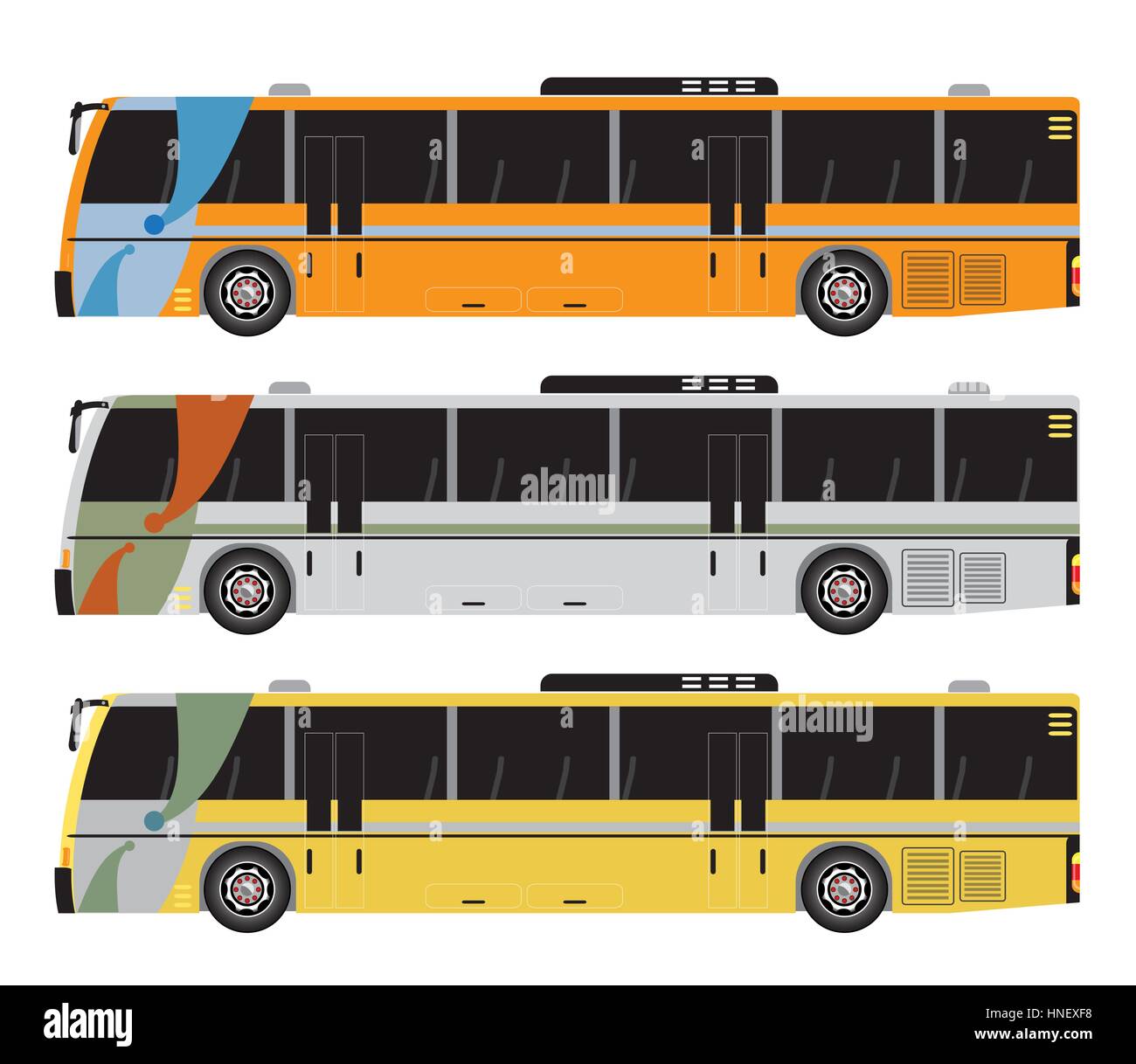 Set of City Bus vector isolated on white background Stock Vector Image ...