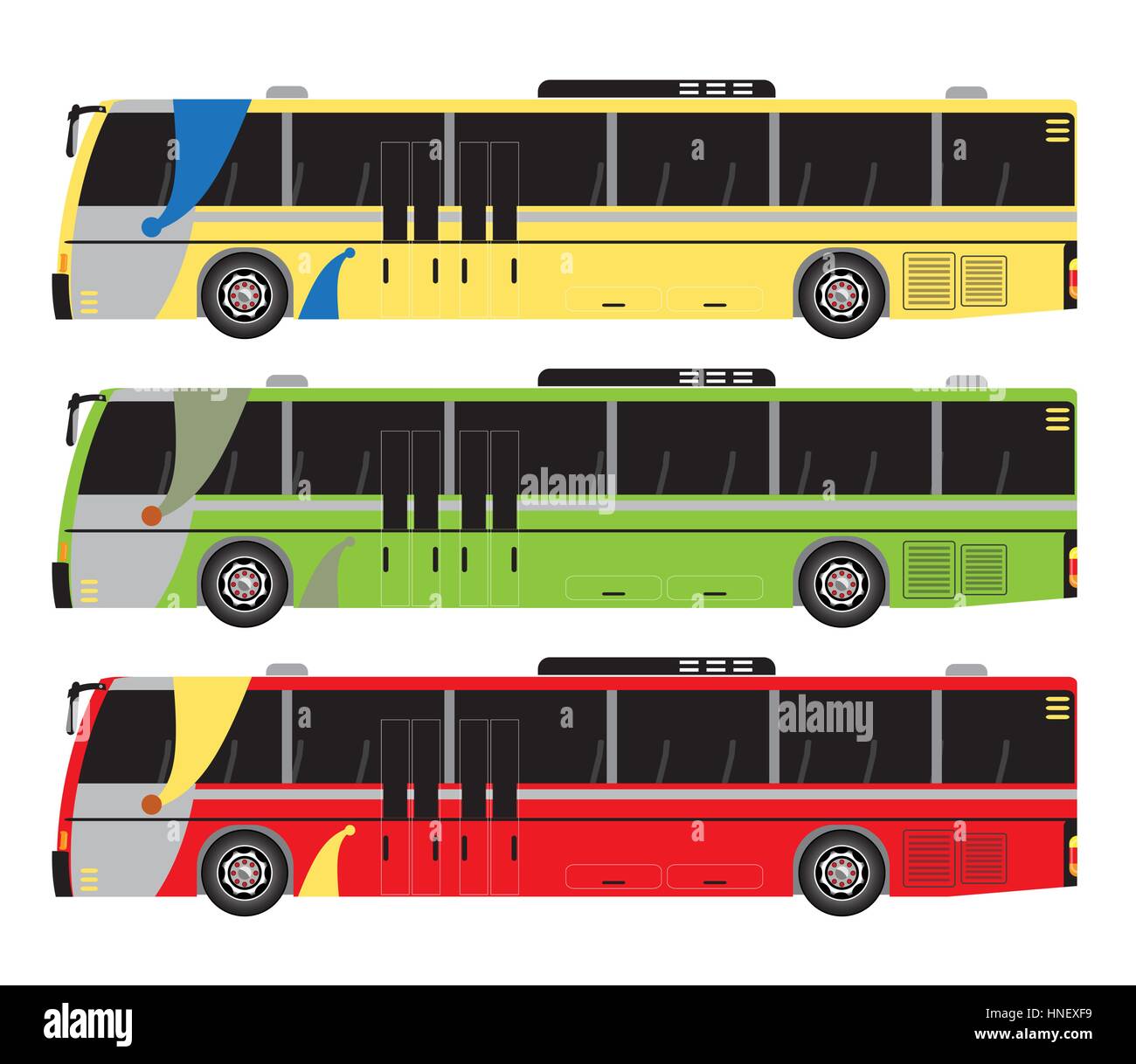 Set of City Bus vector isolated on white background Stock Vector Image ...