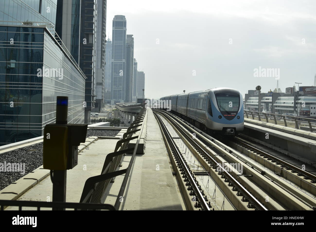 Dubai, United Arab Emirates - February 11, 2017, The Dubai Metro is a ...