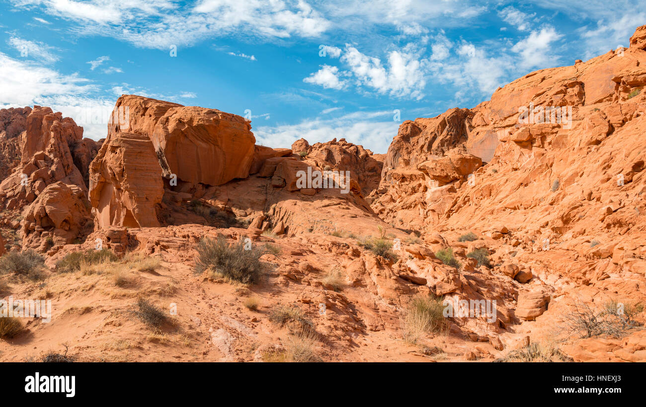 Rainbow Vista, red sandstone cliffs, Mojave Desert, Valley of Fire ...