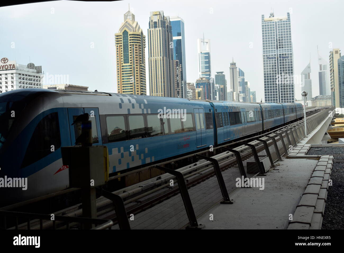 Dubai, United Arab Emirates - February 11, 2017, The Dubai Metro is a ...