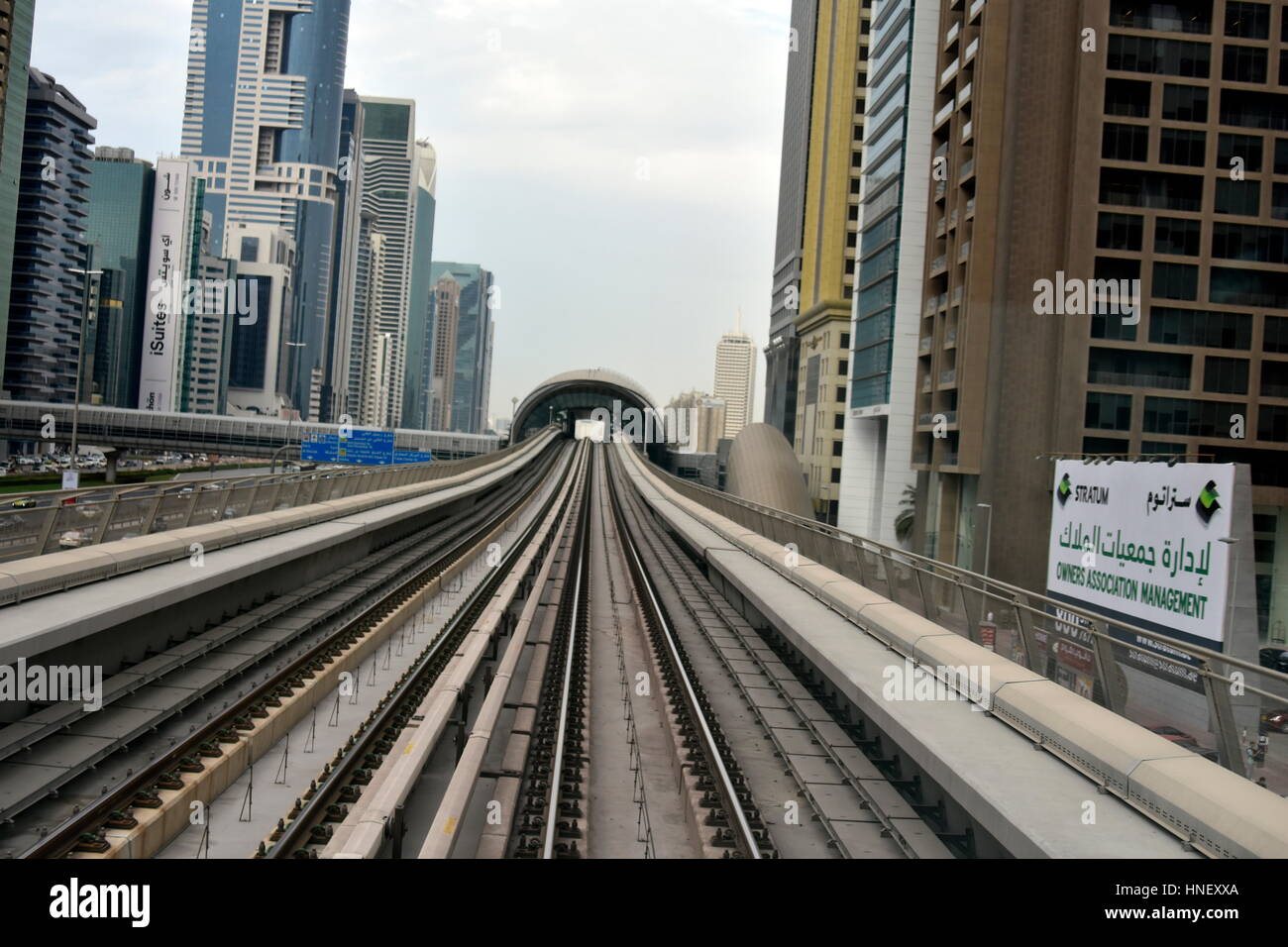 Dubai, United Arab Emirates - February 11, 2017, The Dubai Metro is a ...