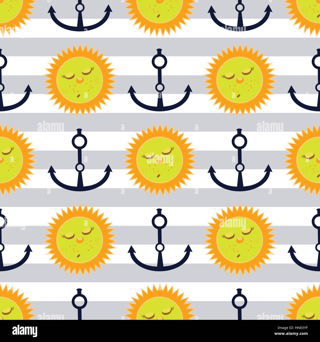 anchor and sun. children s illustration. used for printing, the website ...
