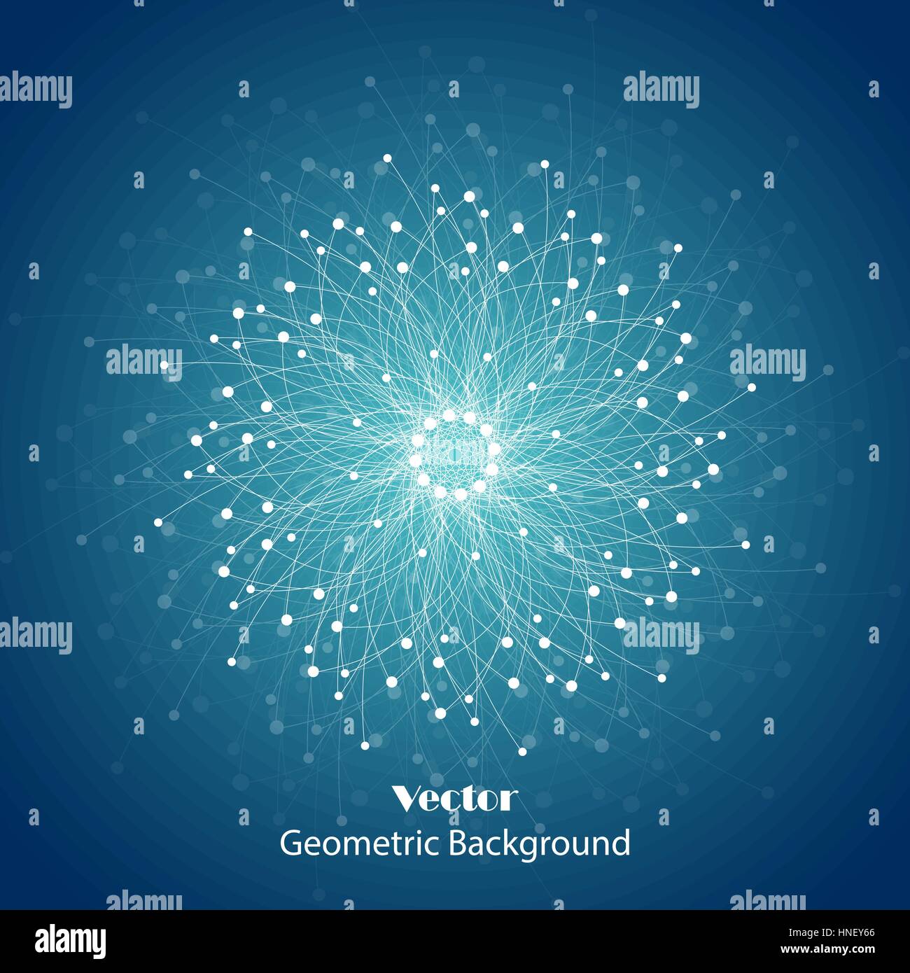 Geometric pattern with connected lines and dots. Vector illustration on ...