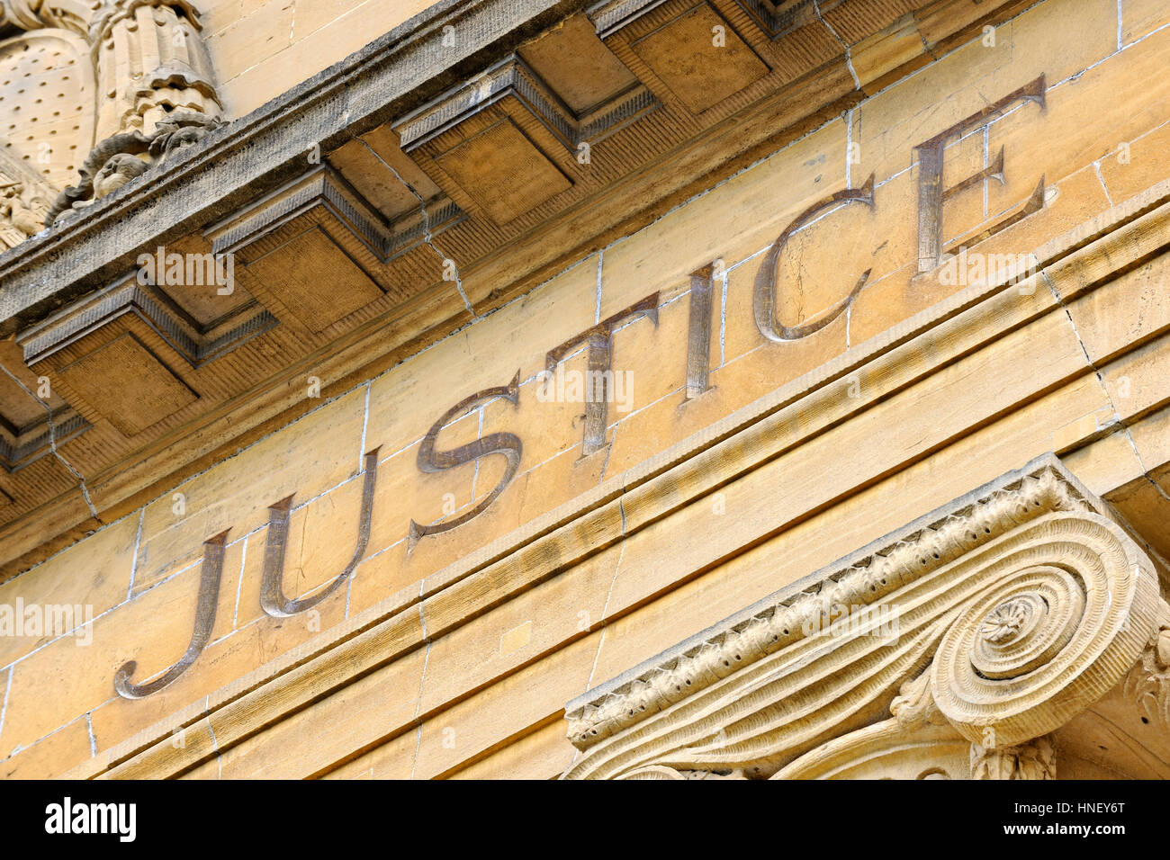 Facade of french Court House, Sarreguemines, Moselle, Lorraine, France ...
