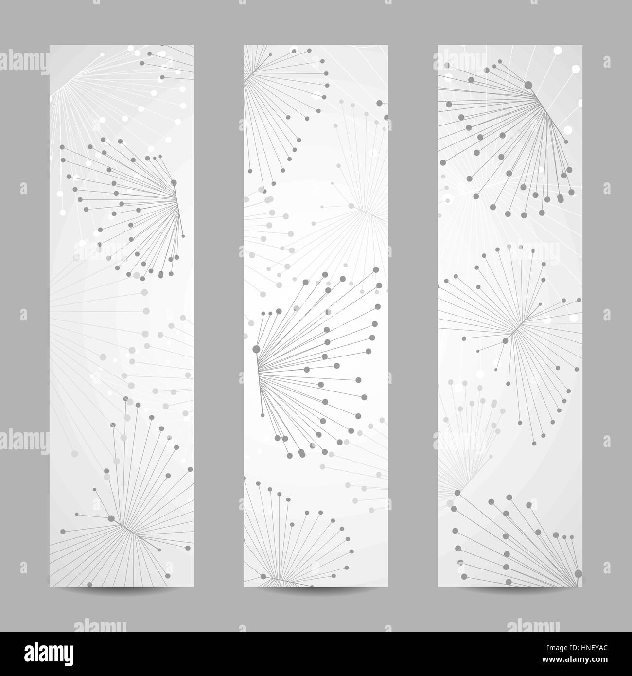 Set of vertical banners. Abstract geometric background with connected ...