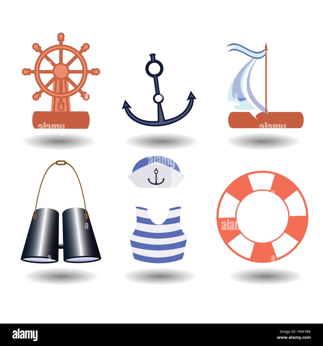 ship elements on a white background. children s illustration. is used ...