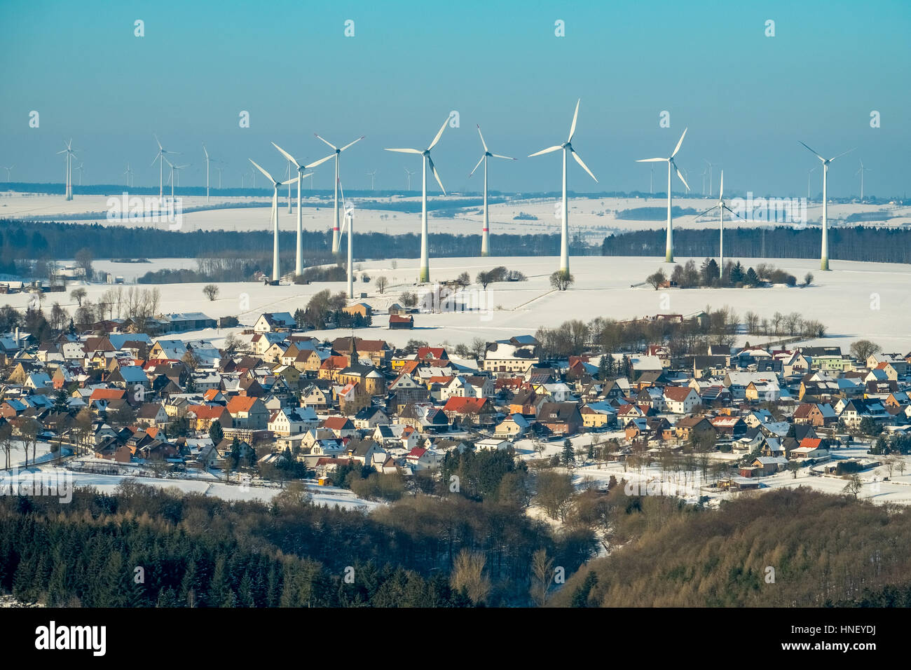 Wind turbine behind house hi-res stock photography and images - Alamy