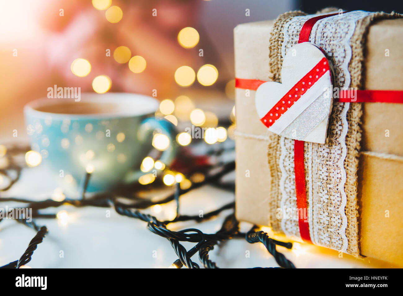 gift is on the table Stock Photo - Alamy