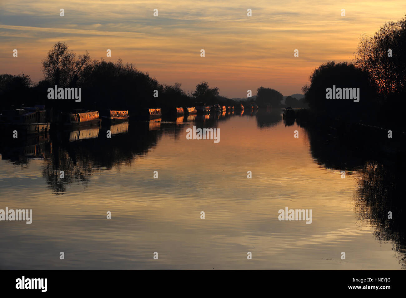Sunset over the Gloucester and Sharpness Canal from Patch Bridge ...