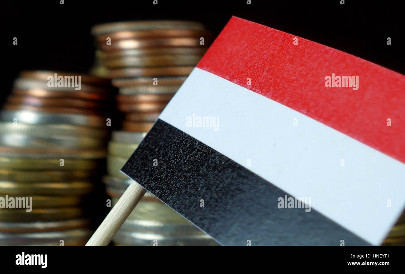 Yemen flag waving stack money hi-res stock photography and images - Alamy
