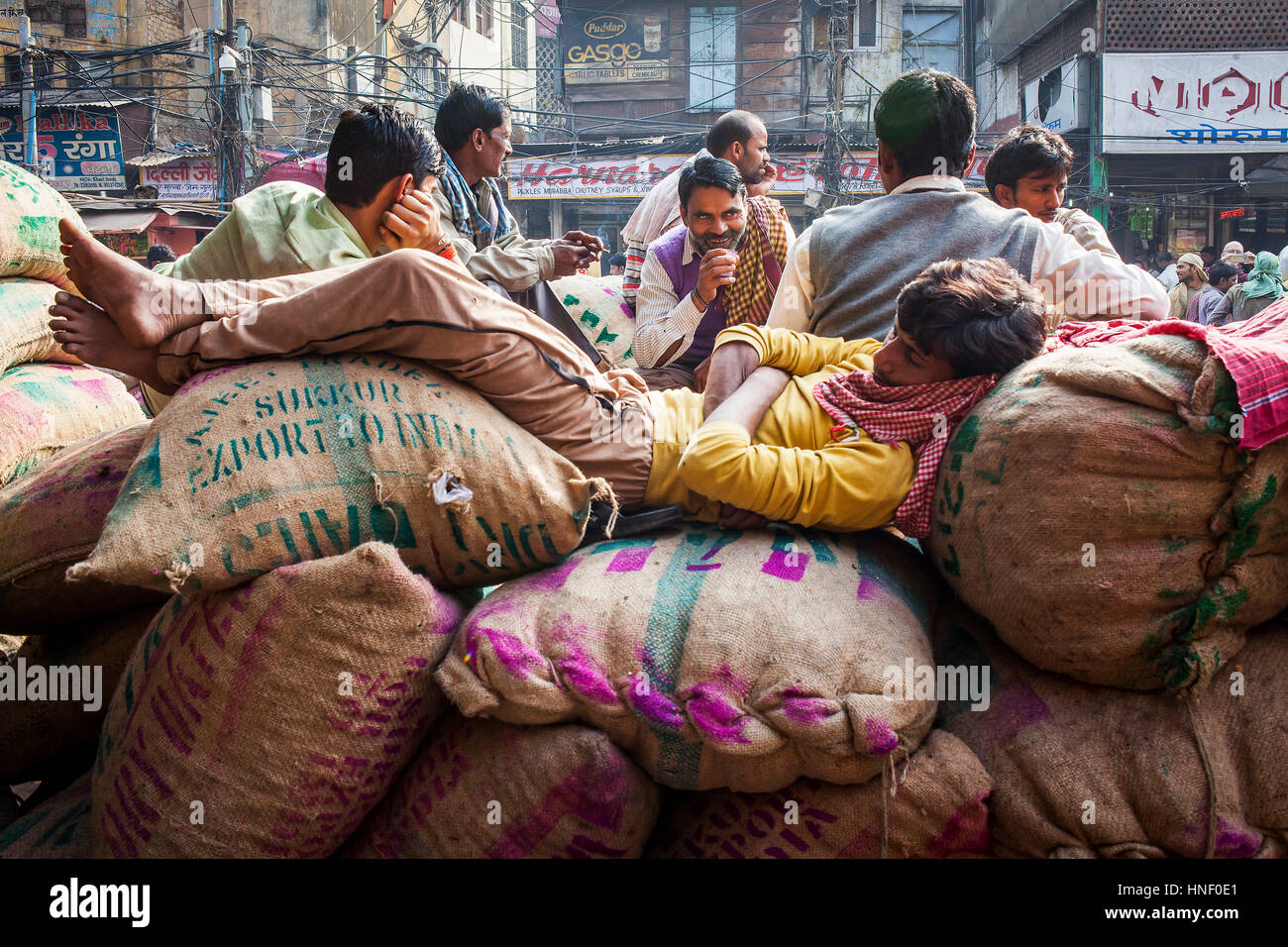 Indian man sleeping in old hi-res stock photography and images - Alamy