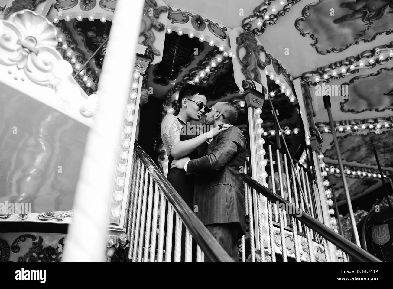 Woman riding carousel horse hi-res stock photography and images - Alamy