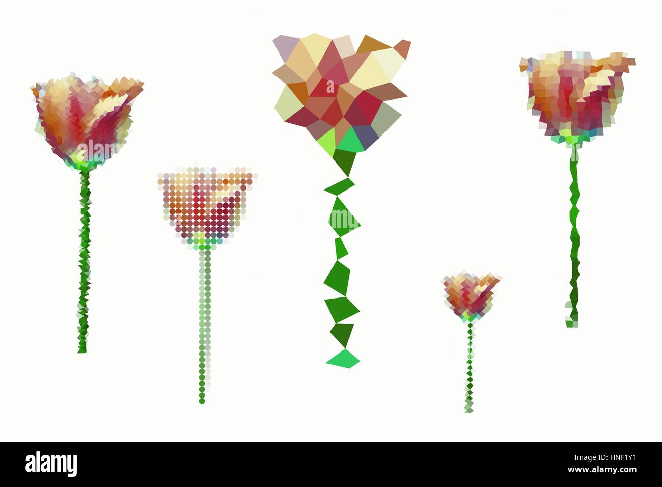 Set of low poly abstract flowers Stock Vector Image & Art - Alamy