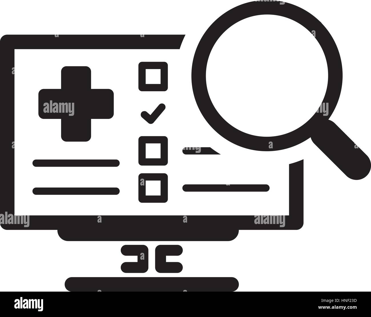 Search Online Instruction and Medical Services Icon. Flat Design ...