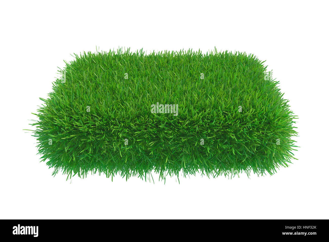 Square of green grass field over white background Stock Photo - Alamy